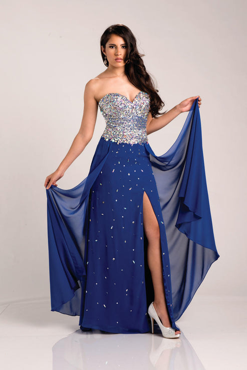 Envious Couture 15211 size 16 Yellow A Line Formal Dress Slit Prom Emb ...